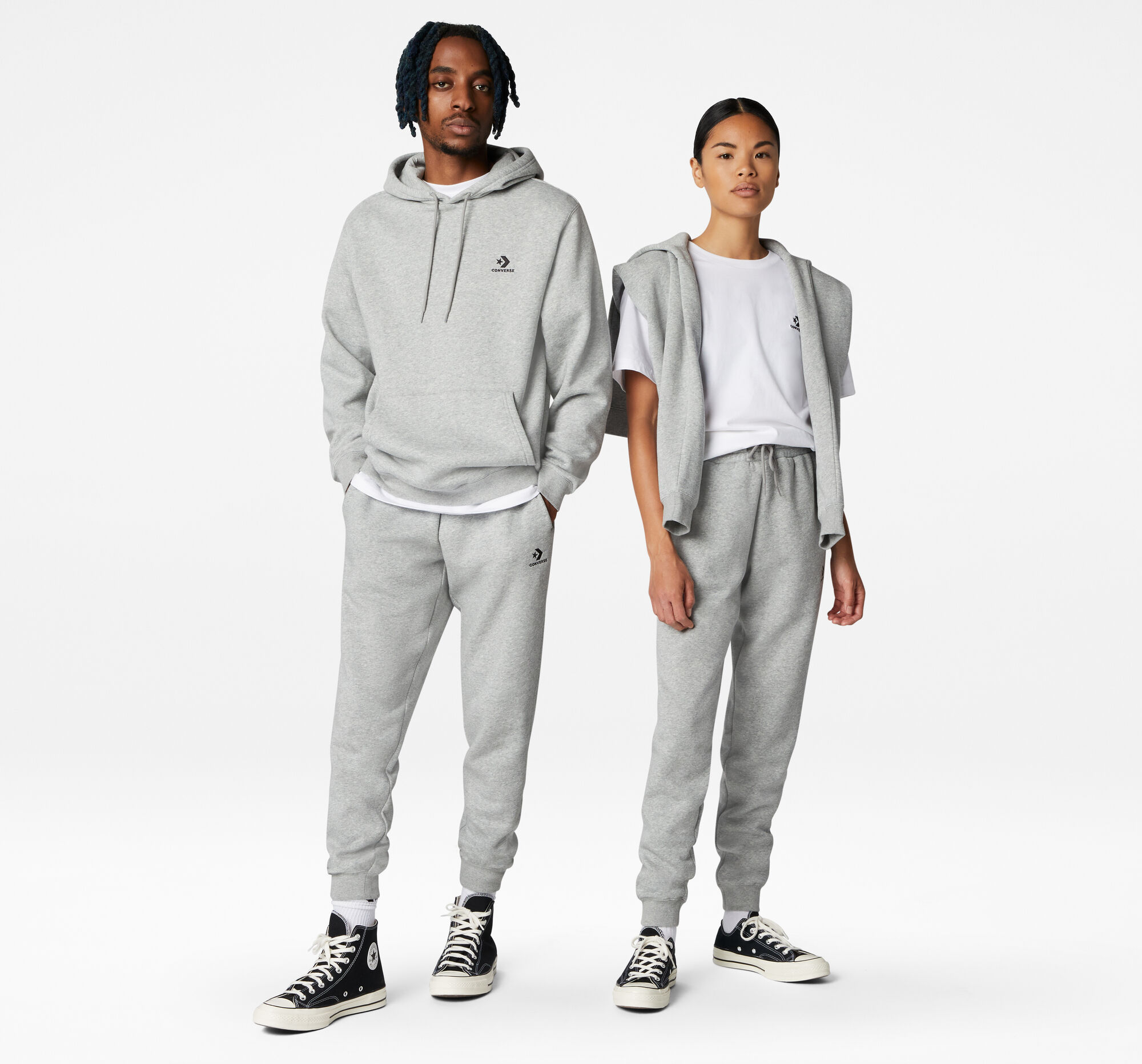 Converse Go-To Embroidered Star Chevron Standard Fit Fleece Sweatpant ...