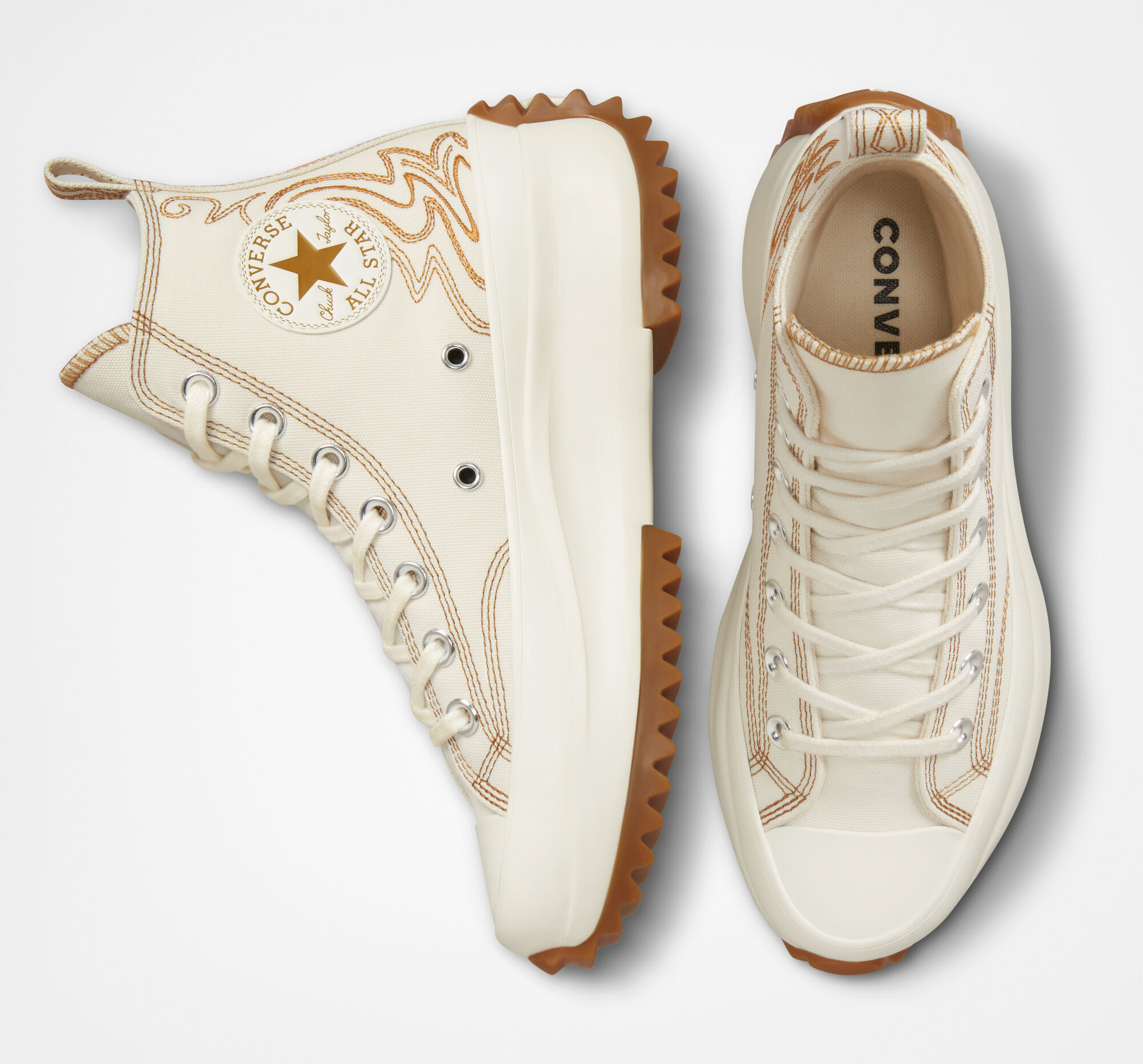 Run Star Hike Platform Western Embroidery Women's High Top Shoe ...