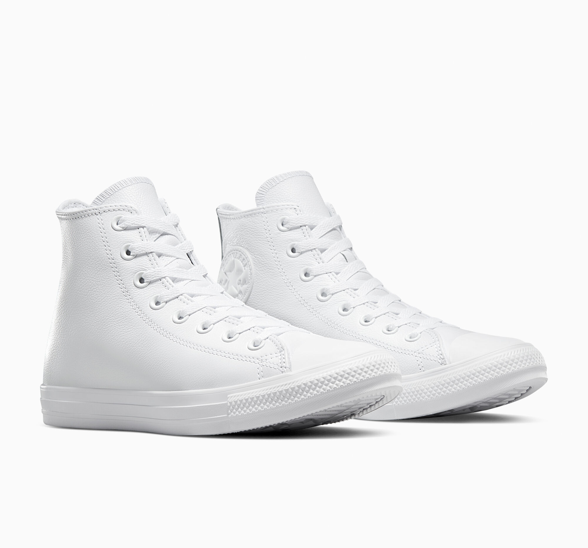 Chuck Taylor All Star Leather White Monochrome High Top Shoe