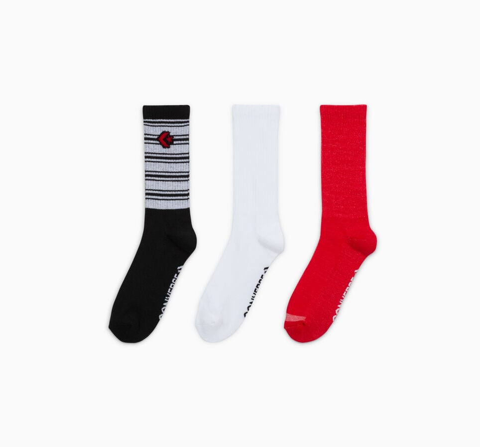 3-Pack Striped Crew Socks