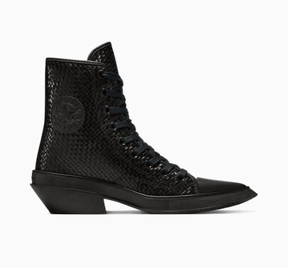 Chuck 70 De Luxe Pointed Platform Woven Leather Women's High Top Shoe ...