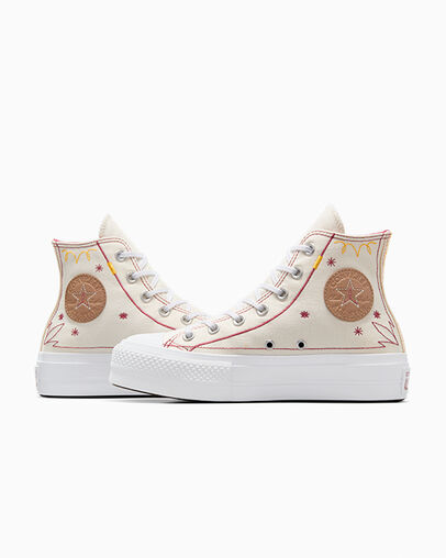 Chuck Taylor All Star Lift Platform Western Stitch Women's High Top ...