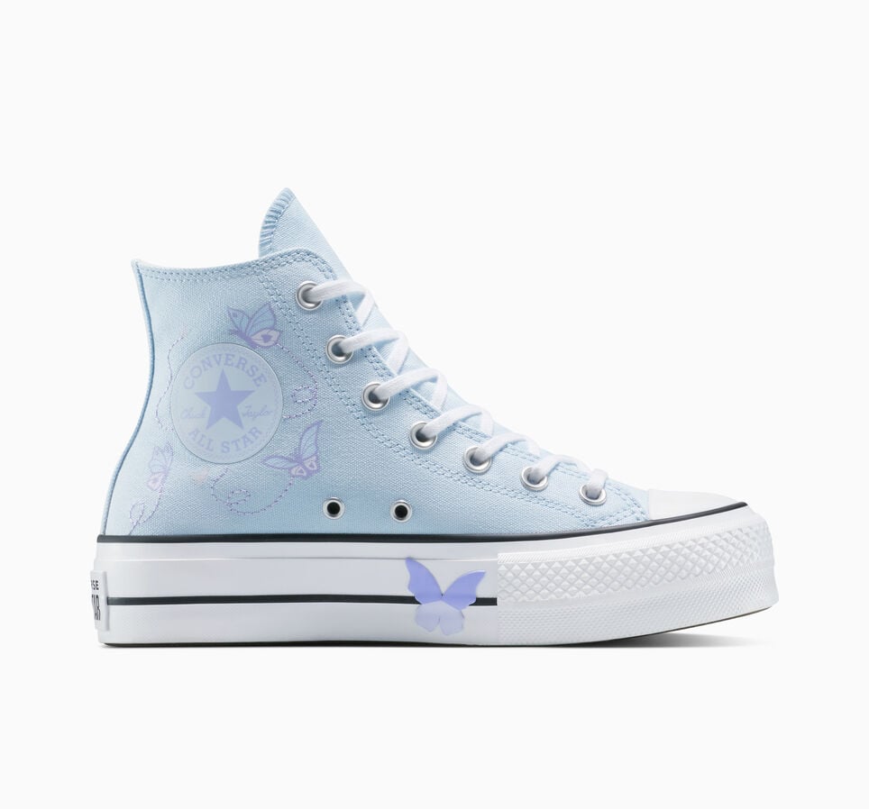 Chuck Taylor All Star Lift Platform Butterflies Women's High Top Shoe ...