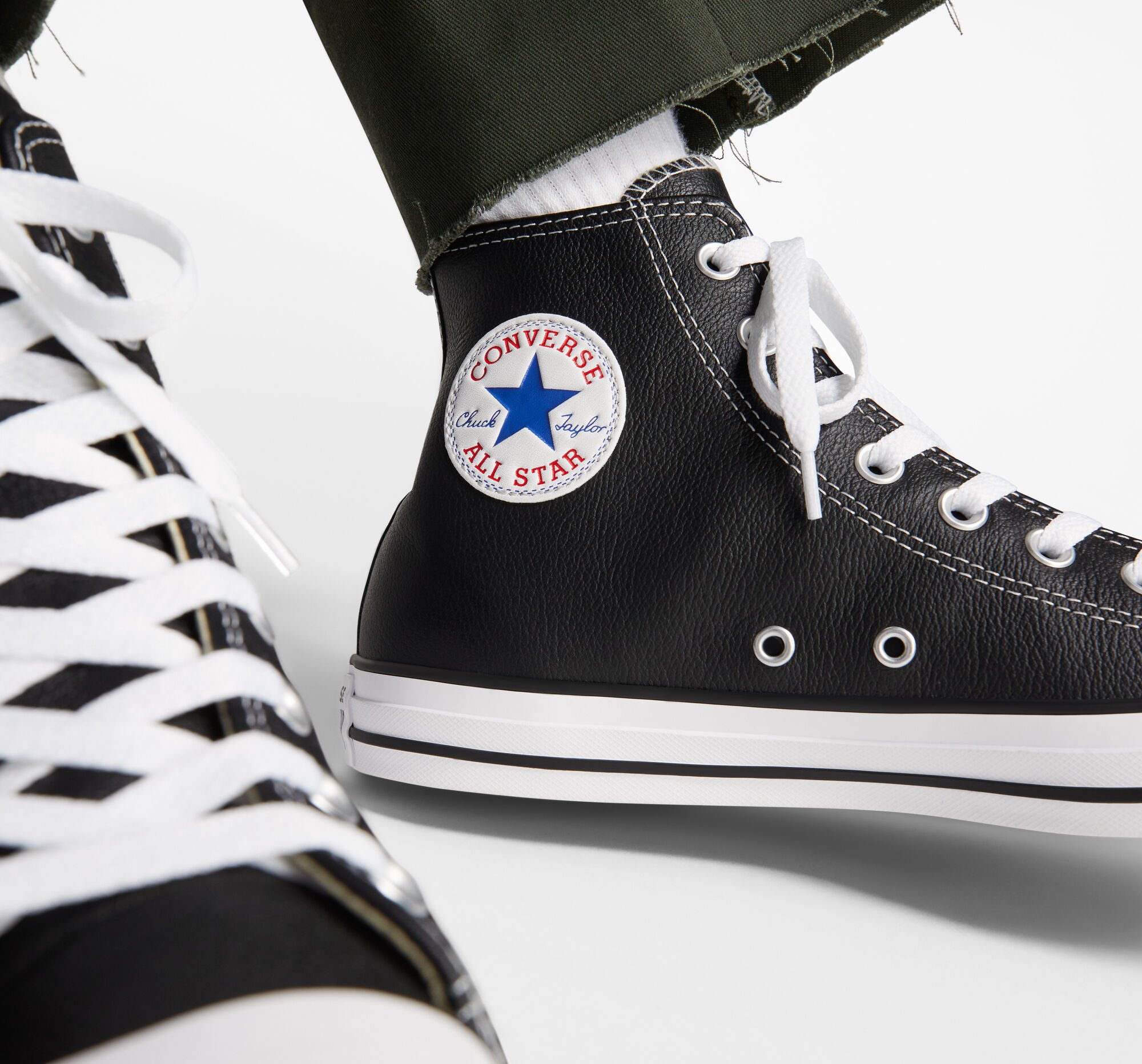 Chuck Taylor All Star Leather Black High Top Shoe