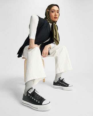 Chuck Taylor All Star Lift Platform Leather Women's High Top Shoe ...