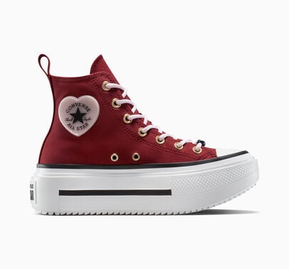 Chuck Taylor All Star Double Stack Platform Heart Charm Unisex High Top ...