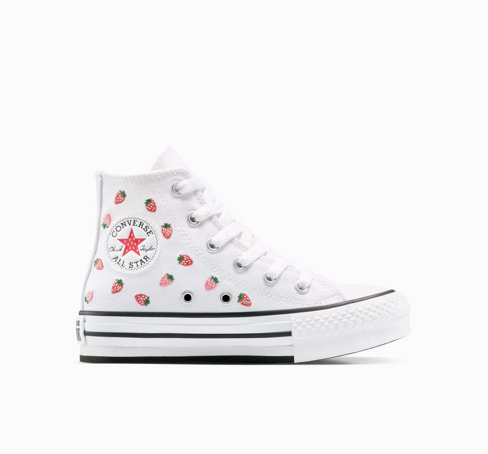Chuck Taylor All Star EVA Lift Platform Embroidered Strawberries Little ...