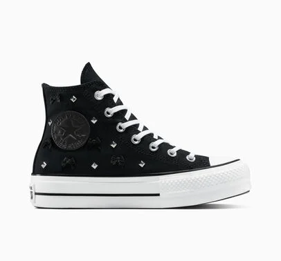 Chuck Taylor All Star Lift Platform Bows & Studs Women's High Top Shoe ...