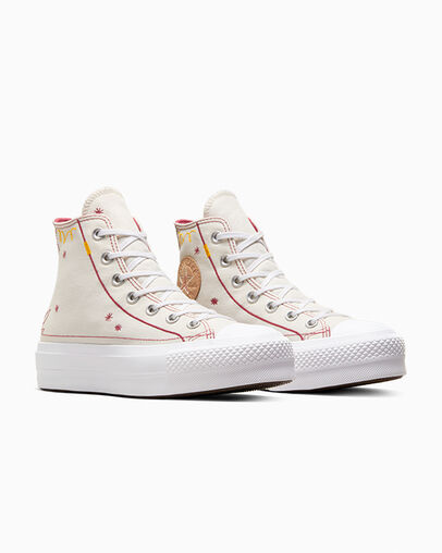 Chuck Taylor All Star Lift Platform Western Stitch Women's High Top ...