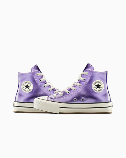 Chuck Taylor All Star EVA Lift Platform Metallic Big Kids High Top Shoe ...