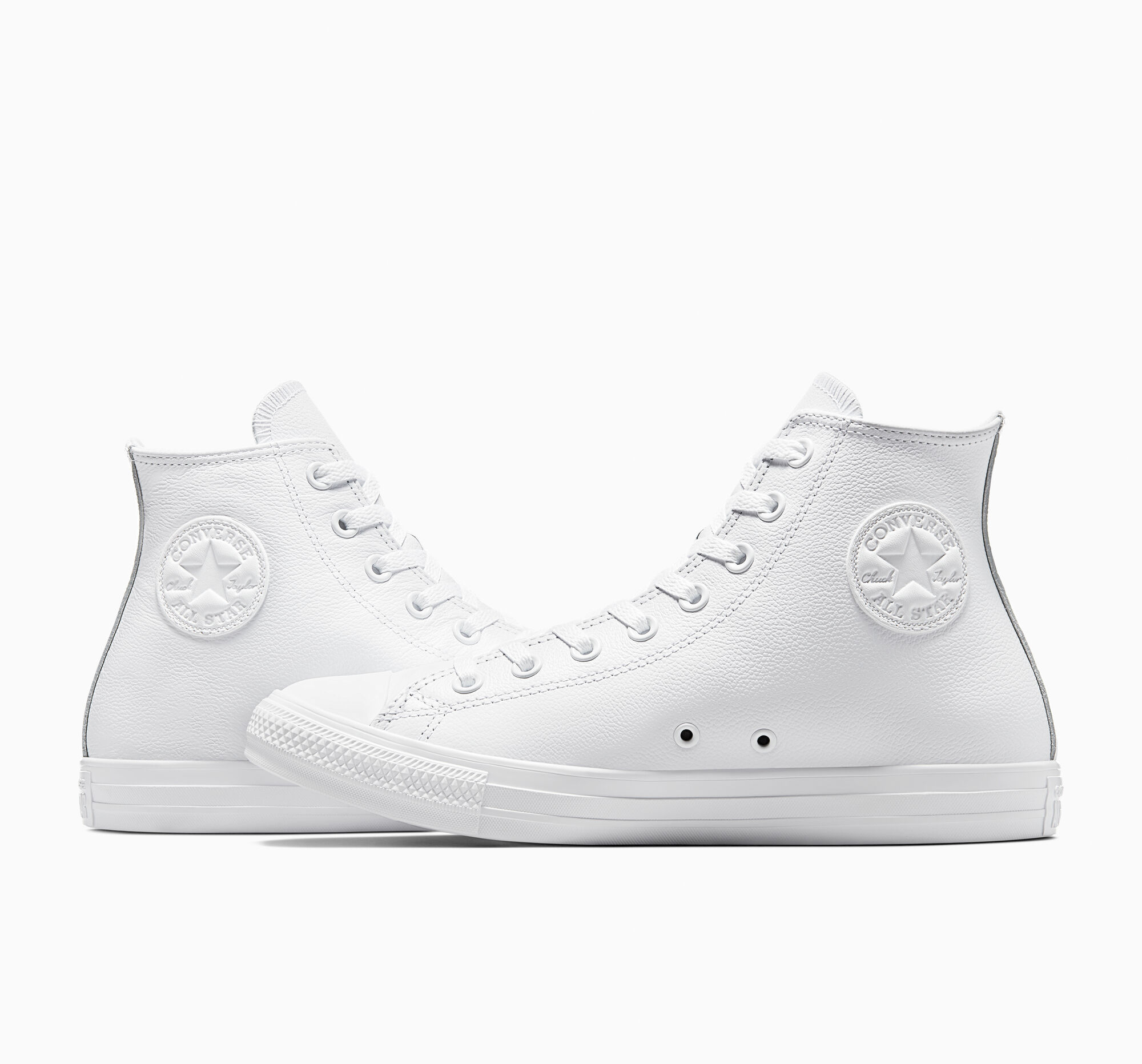 Chuck Taylor All Star Leather White Monochrome High Top Shoe