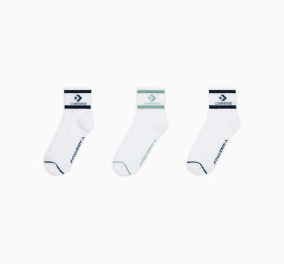 3-Pack Double Stripe Quarter Socks