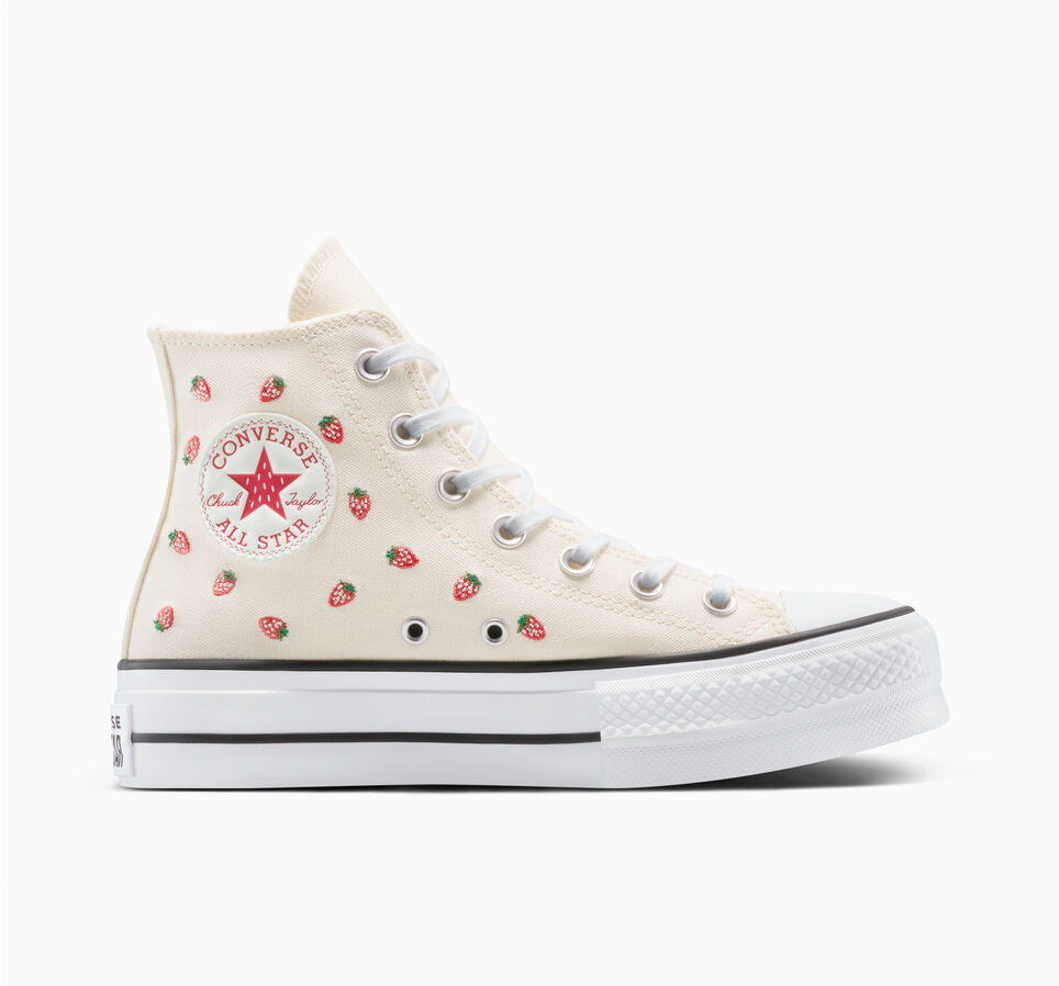 Chuck Taylor All Star Lift Platform Embroidered Strawberries Women's ...