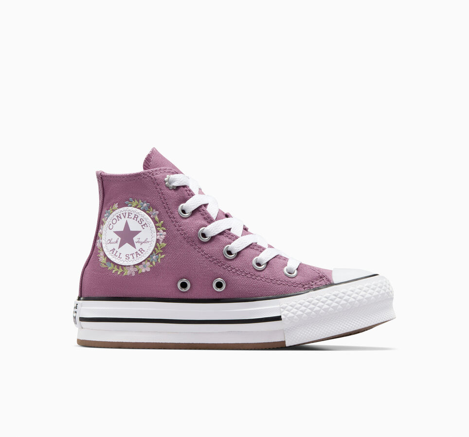 Chuck Taylor All Star EVA Lift Platform Feline Florals Little Kids High ...