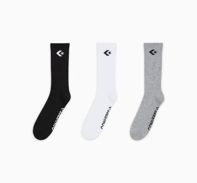 3-Pack Embroidered Crew Socks Men's Socks. Converse.com
