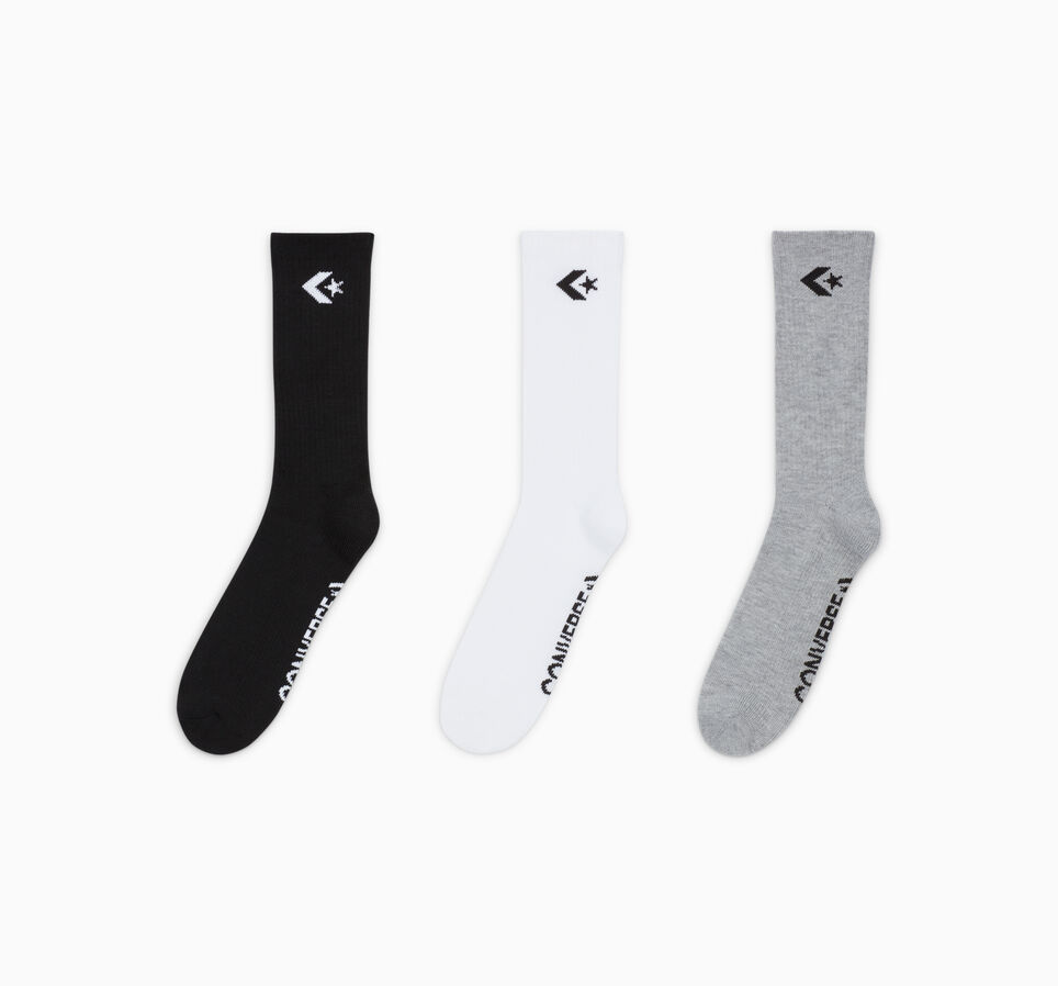 3-Pack Embroidered Crew Socks Men's Socks. Converse.com