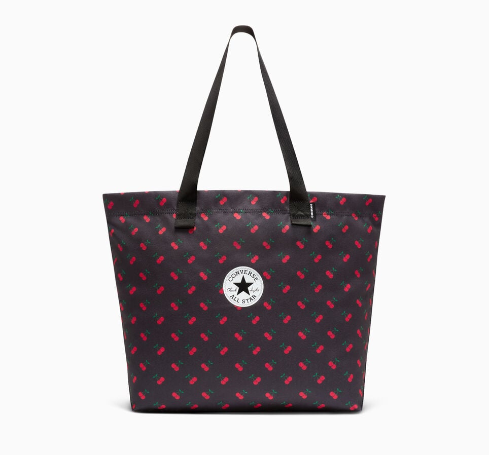 Cherry Print Canvas Tote Bag