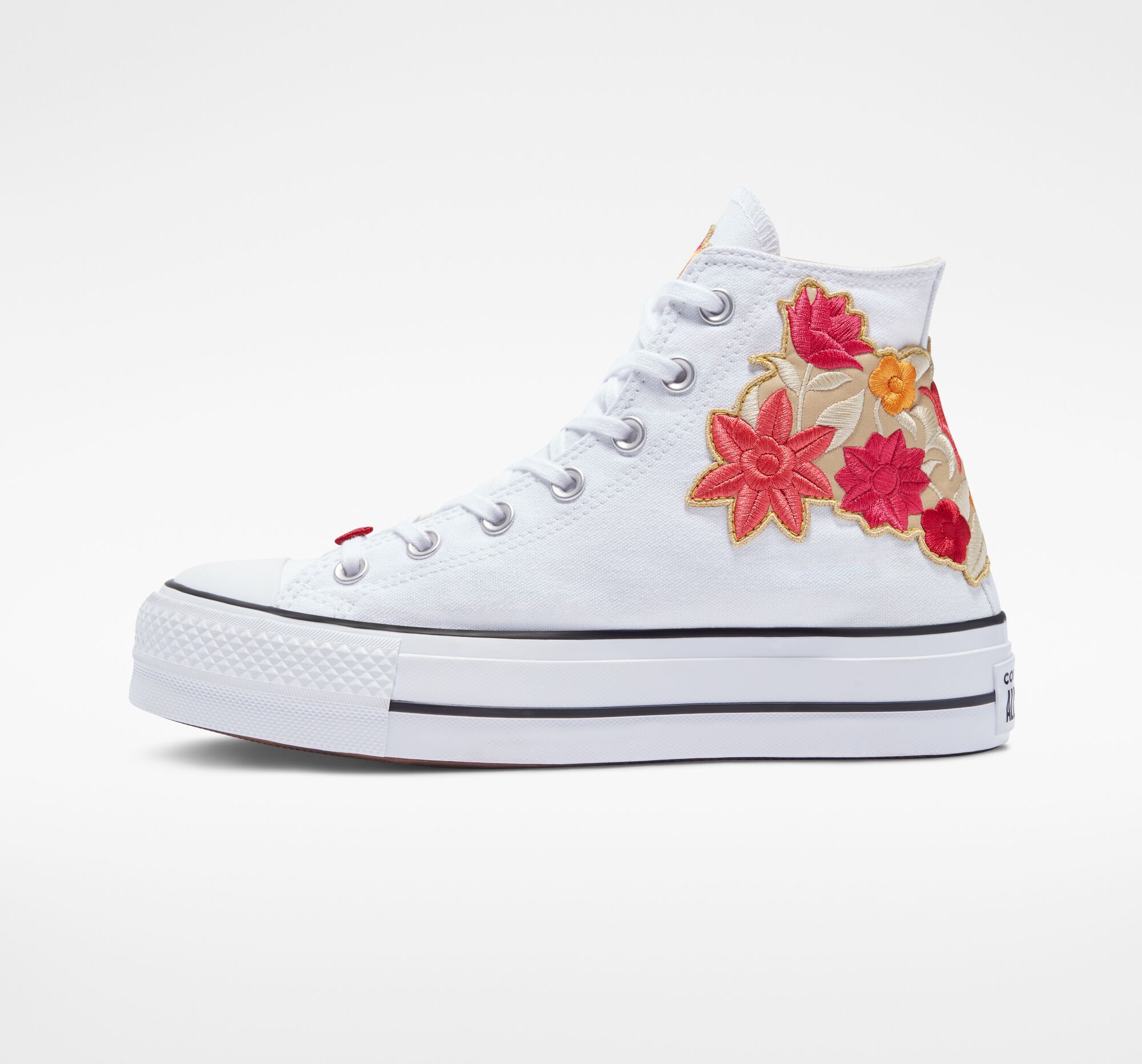 Chuck Taylor All Star Lift Platform Embroidered Flowers Women's High ...