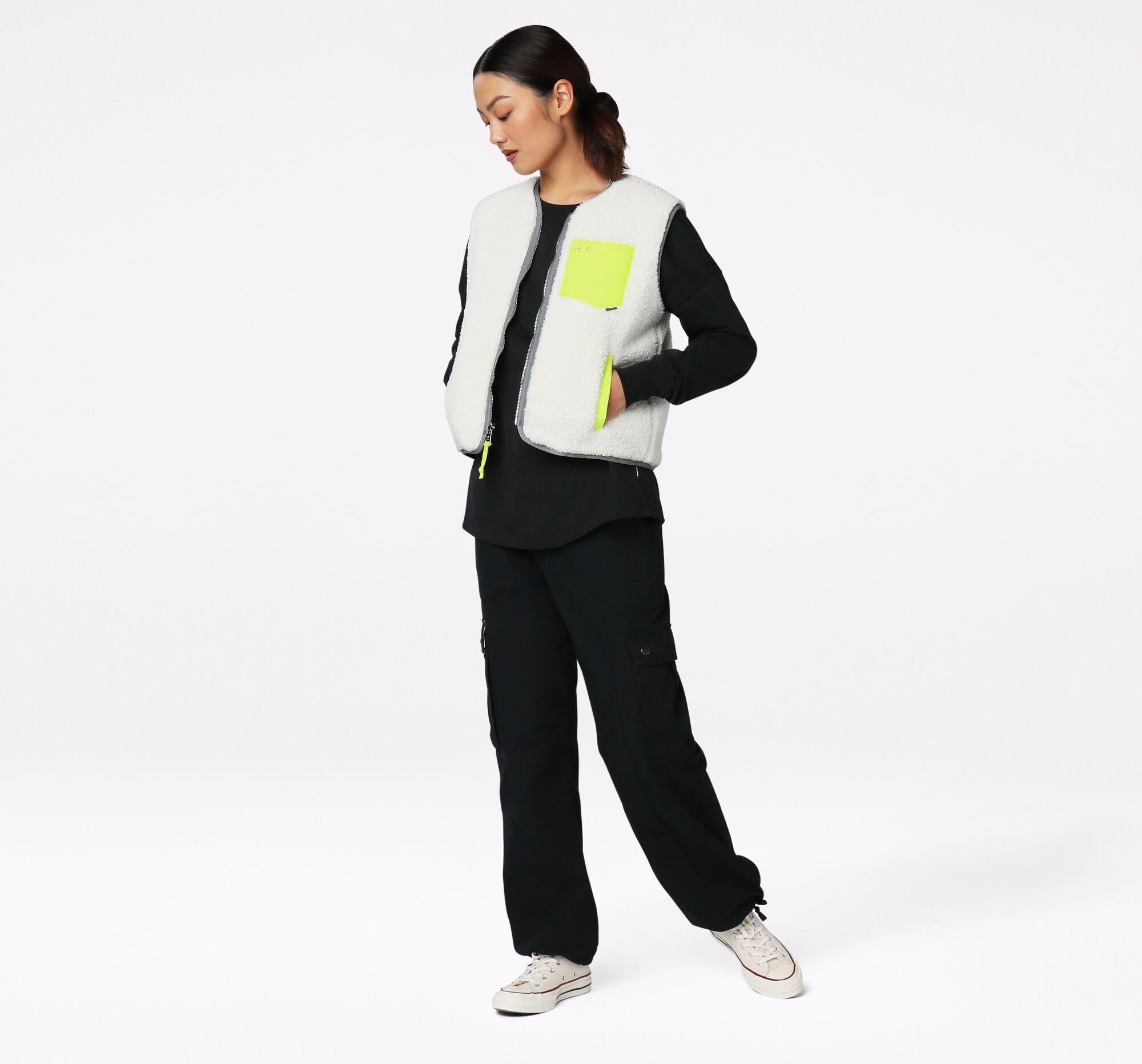 Sherpa Reversible Vest Women's Gilet. Converse.com