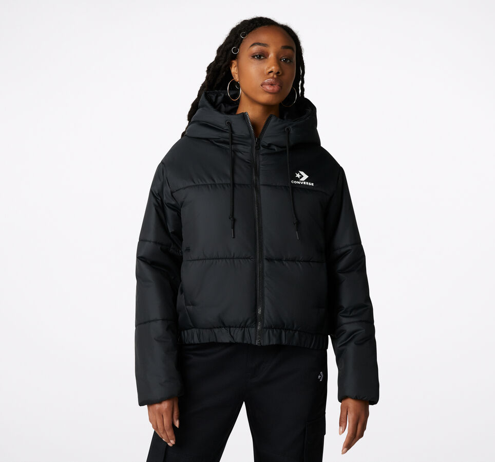 Converse Short Hooded Puffer Jacket | 10023736-A03 | FOOTY.COM