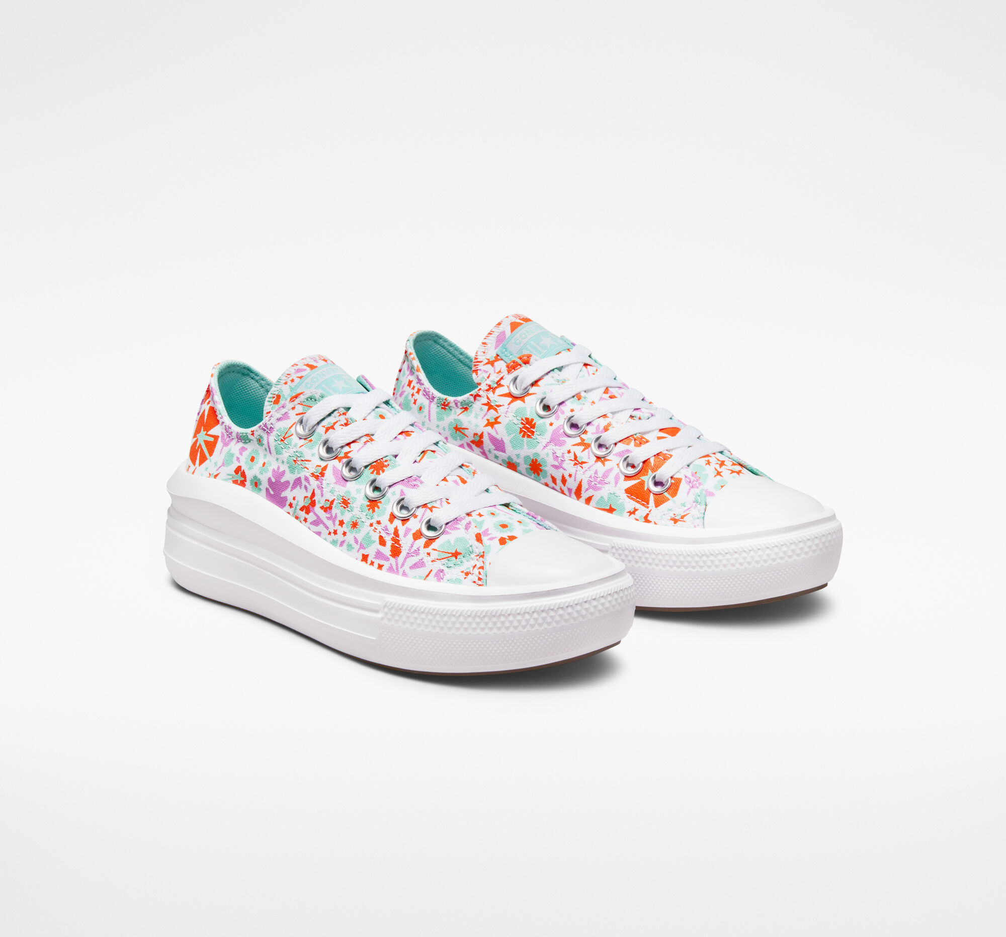 Chuck Taylor All Star Move Platform Paper Floral Older Kids Low-Top ...