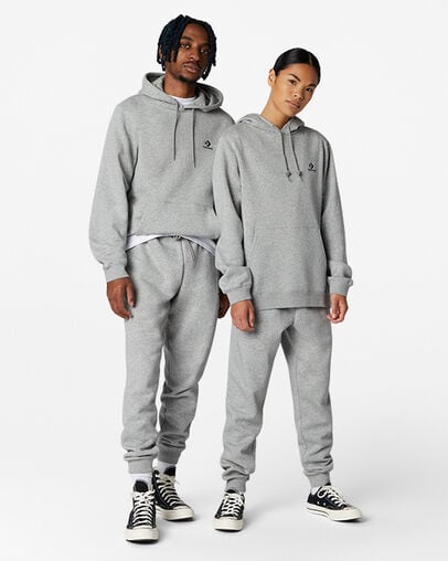 Converse Go-To Embroidered Star Chevron Standard-Fit Fleece Hoodie ...