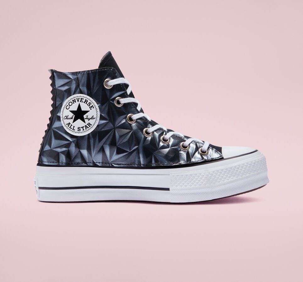 Chuck Taylor All Star Lift Platform Metal Leather Women's High-Top Shoe