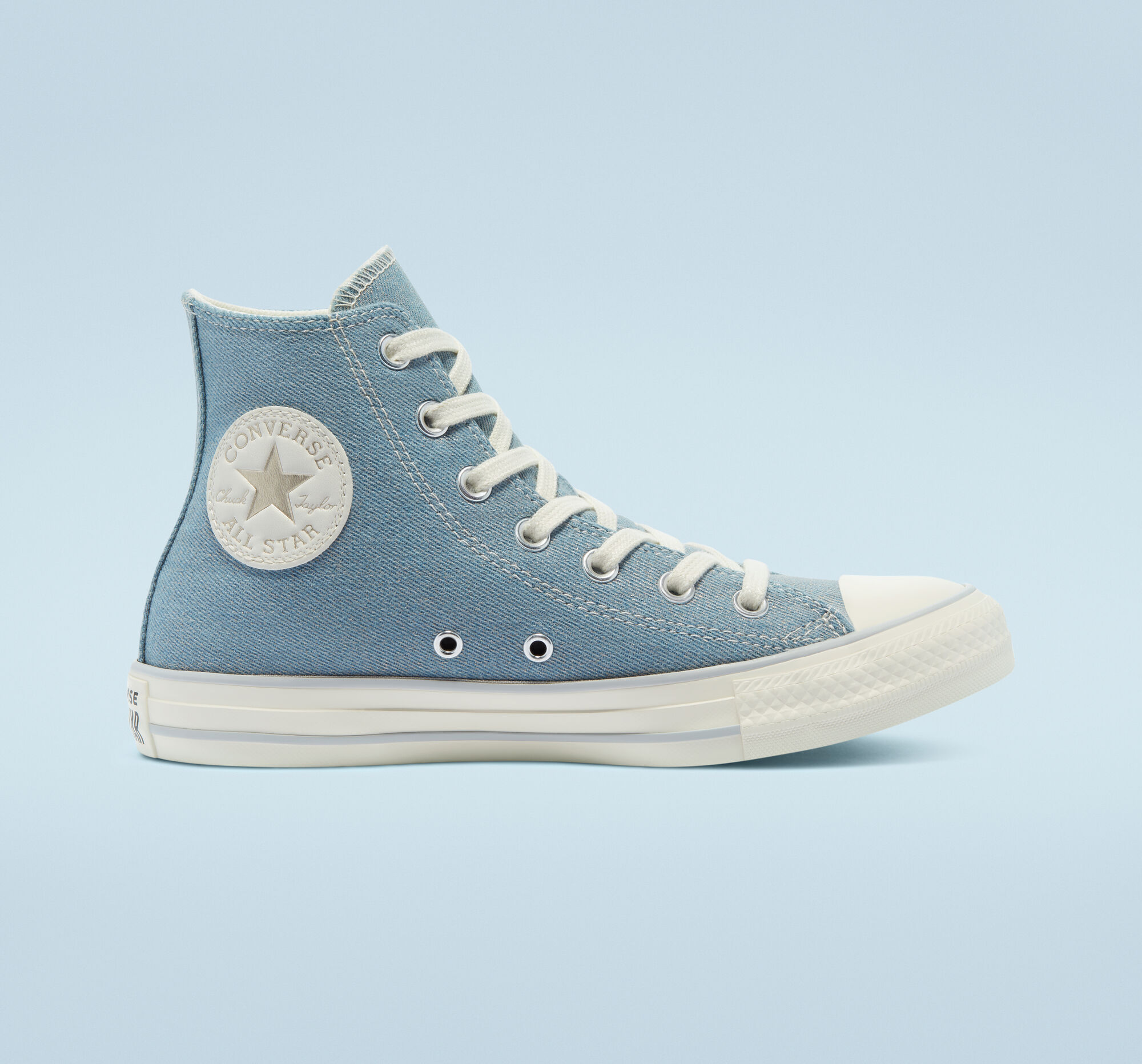 Chuck Taylor All Star Metallic Denim Women's High-Top Shoe. Converse.com