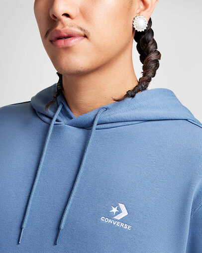 Converse Go-To Embroidered Star Chevron Standard-Fit Fleece Hoodie ...